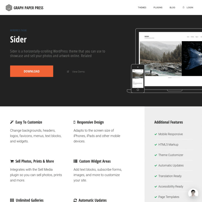 Graph Paper Press Sider WordPress Theme v1.0.1 | GPL Vault
