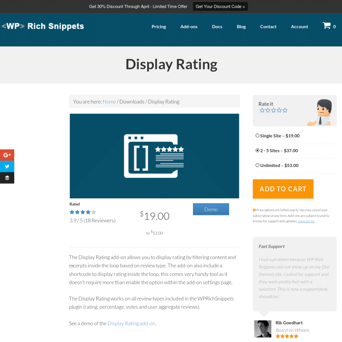 WP Rich Snippets Display Rating Addon v1.1 | GPL Vault